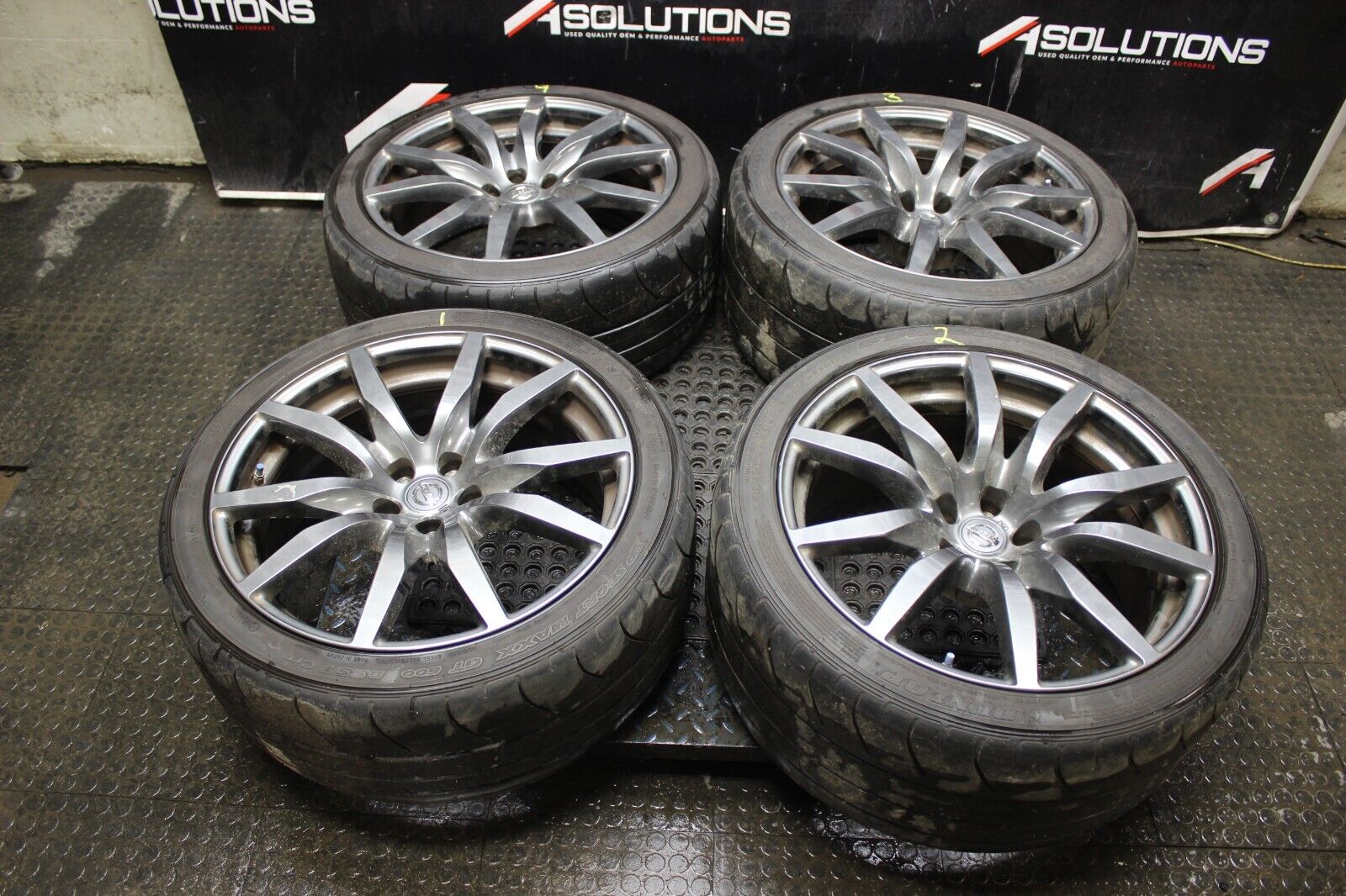 NISSAN GTR R35 FRONT & REAR RIM SET ALLOY WHEEL RIMS GREY OEM STAGGERE ...